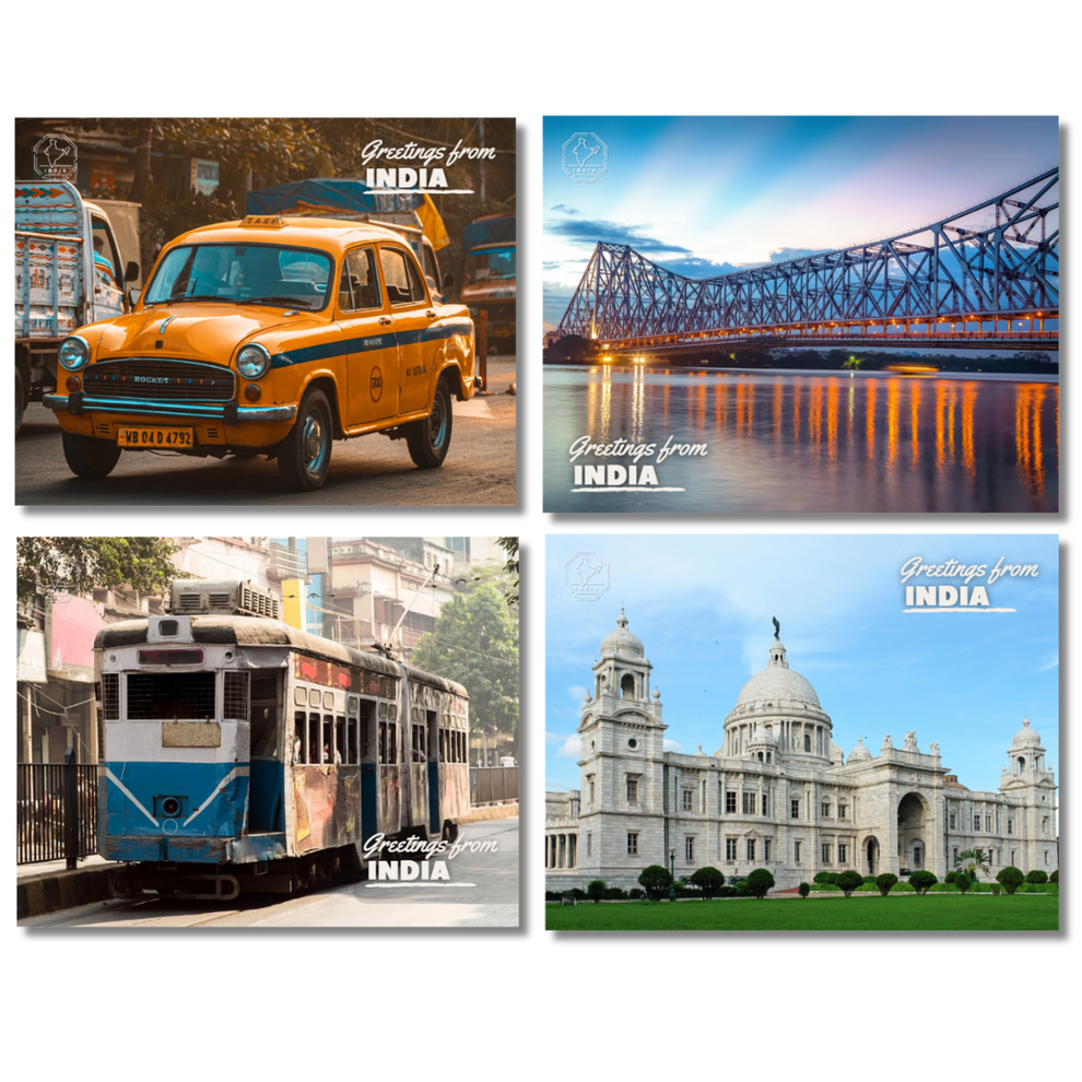 Kolkata Postcards - Pack of 4 (Free Envelopes) Assorted Collection ...